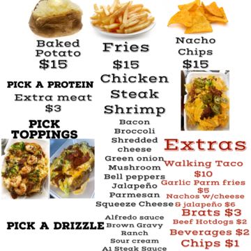Best Food Trucks | The Potato Bar Food Truck - menu